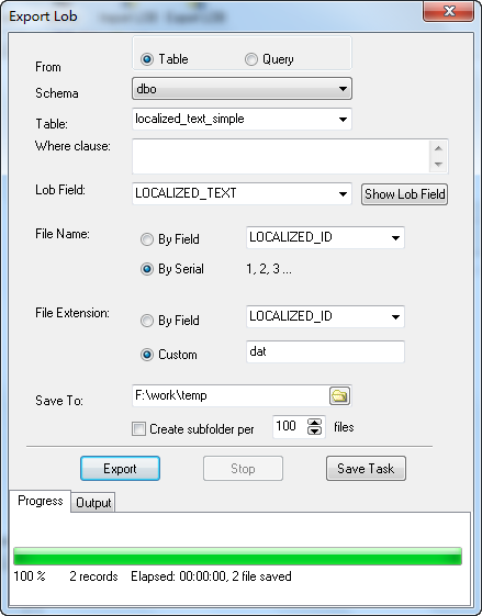 SQL Server export varchar(max) column to text