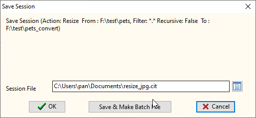 Batch Convert Image Files - Save/Load session to repeat task