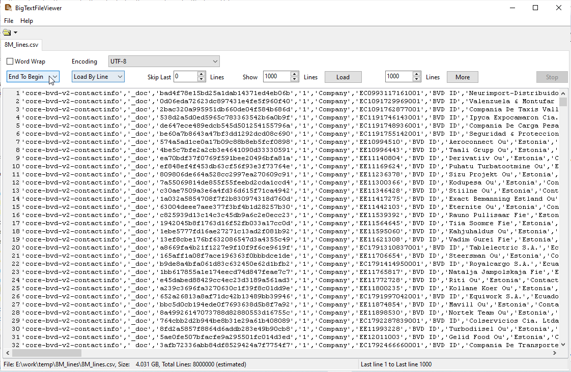 View specific lines of large CSV file View specific lines of large CSV file