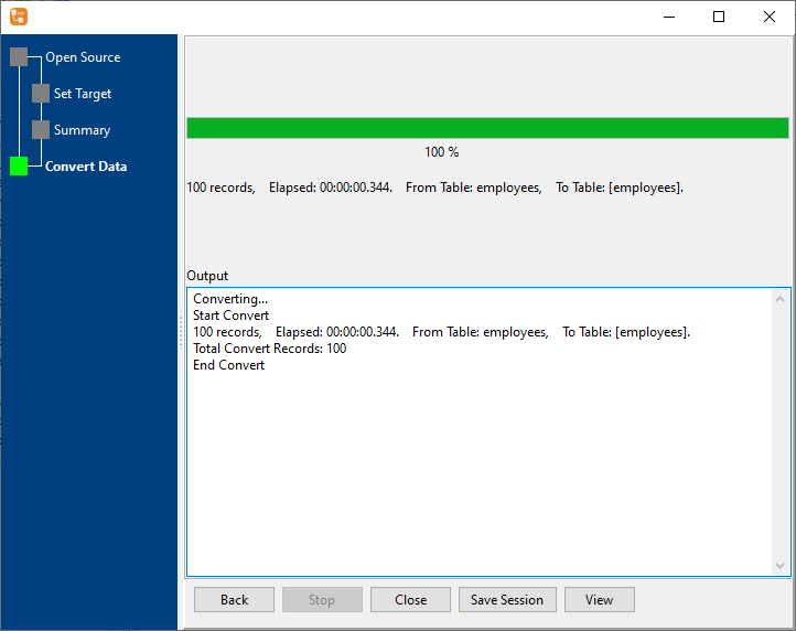 Copy data between databases | From table to table