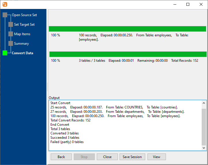 Copy data between databases | All Tables In One Time