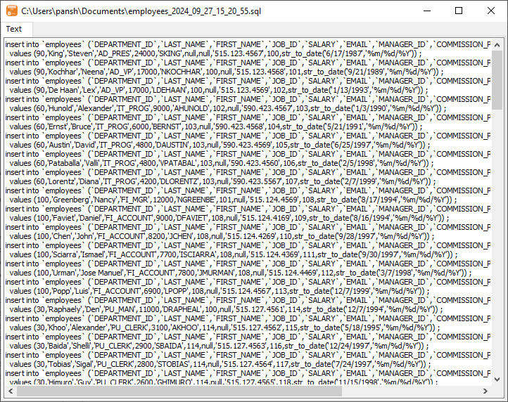 Export Oracle Query To Sql Using Dynamic Filename With Current Date