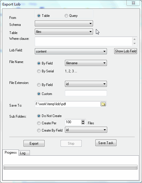 Export Postgresql Bytea To Pdf Files With Gui Tool
