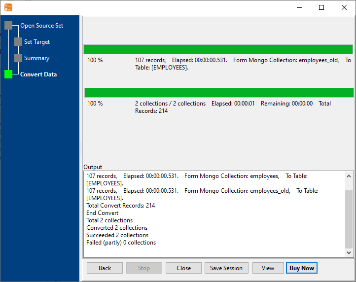 Copy Data From Multiple Mongodb Collections To 1 Dbf Table Without Programming