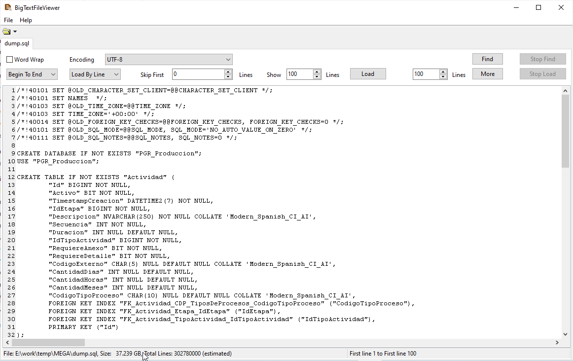 Split large SQL dump file into smaller SQL files Split large SQL dump file into smaller SQL files
