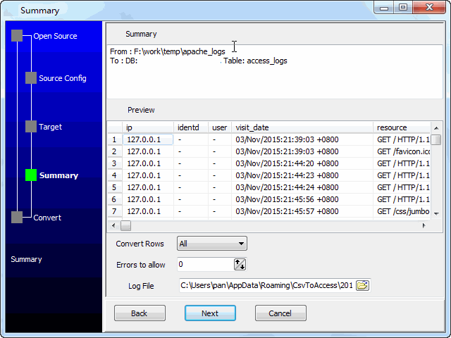 Batch Import Apache Logs To Sql Server Without Programming